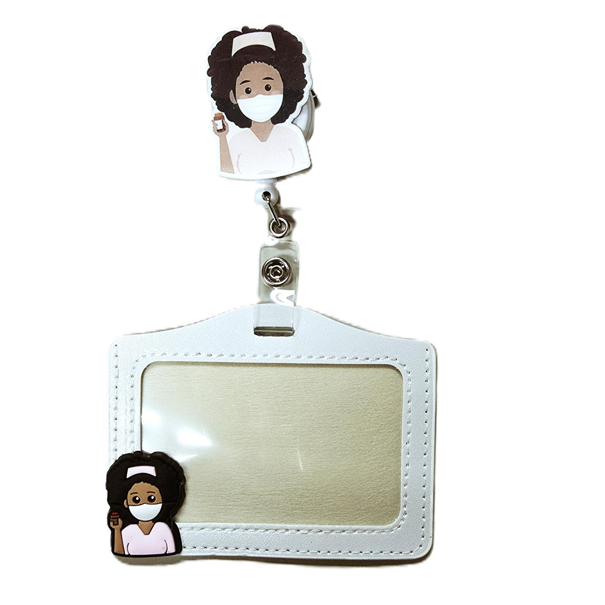 Porta carnet Horizontal Motivo Enfermera Uniforme Rosa — Siempre Salud